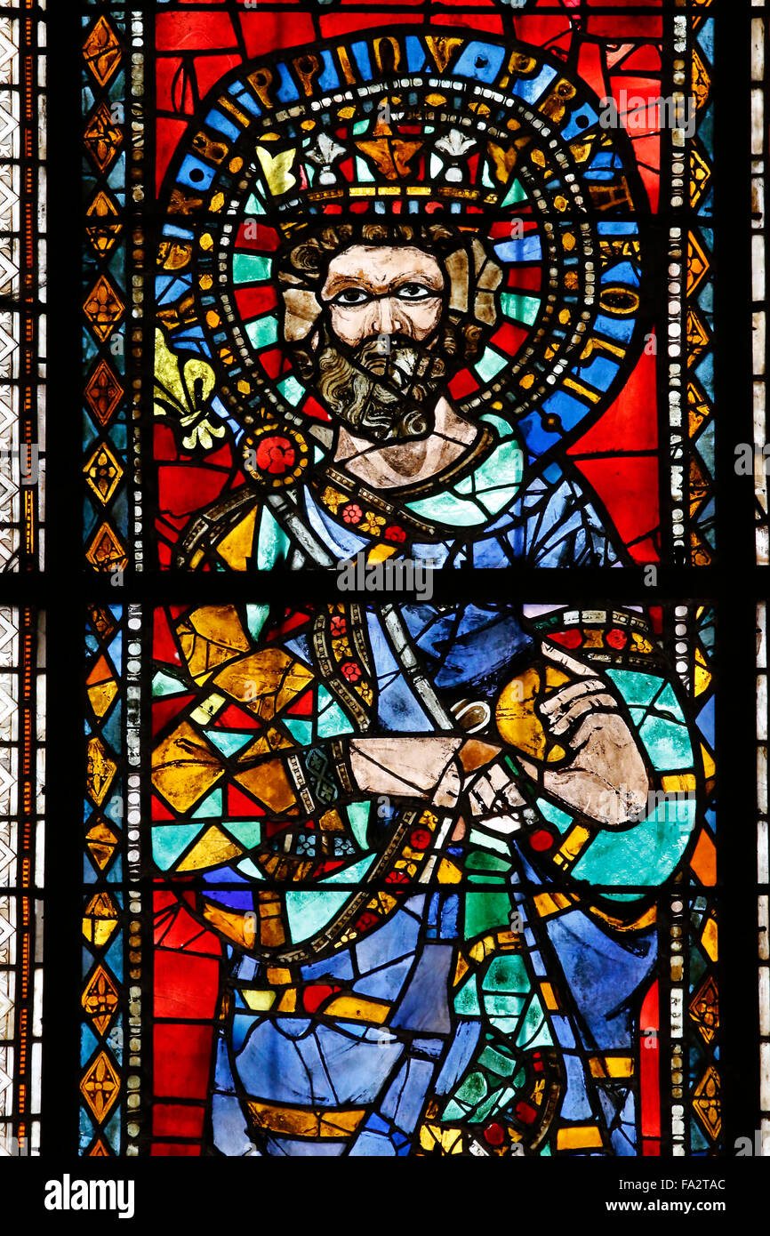 Our Lady of Strasbourg Cathedral. Stained glass window, 13th century ...