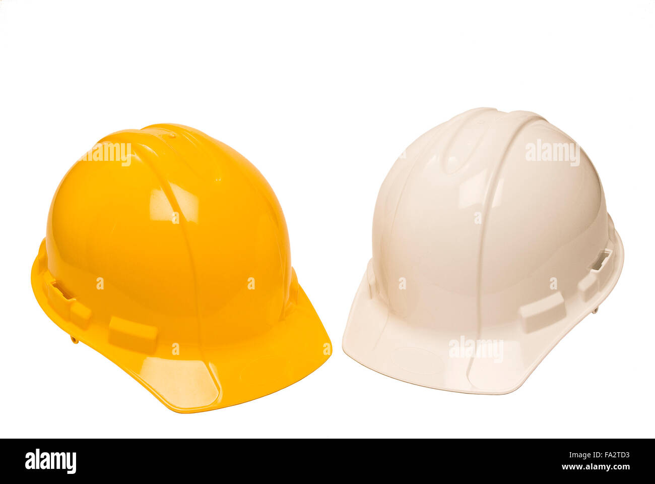 Two Construction Hard Hats Isolated on White Stock Photo - Alamy
