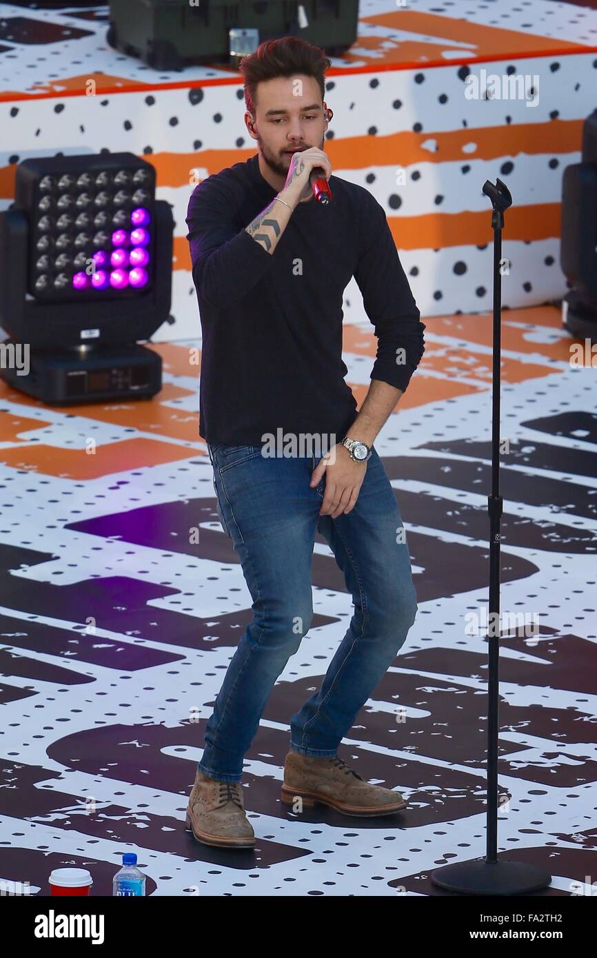 One Direction seen performing a sound check on Hollywood Boulevard ...