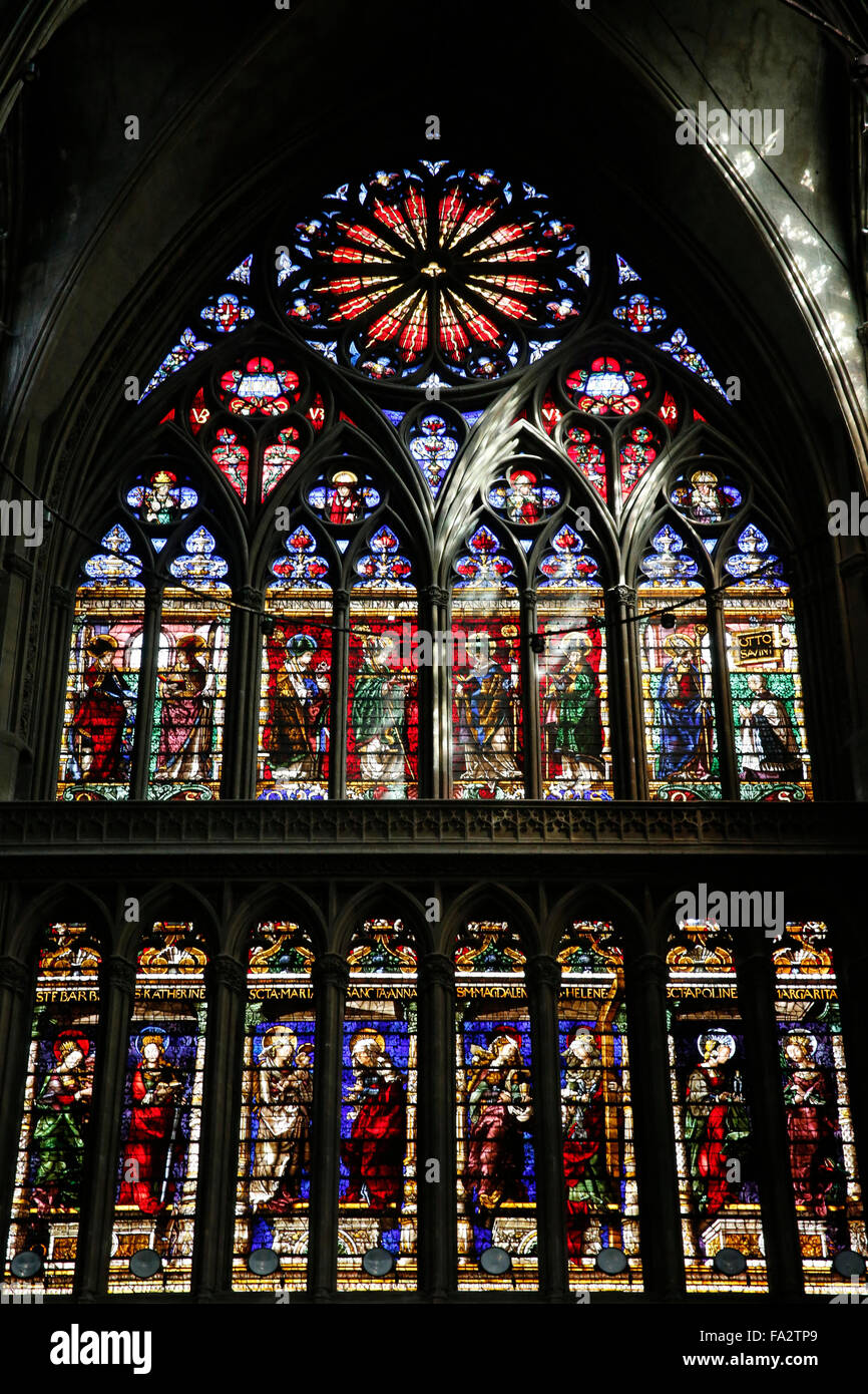Metz Cathedral. Stained glass window by Valentin Bousch, 16th century ...
