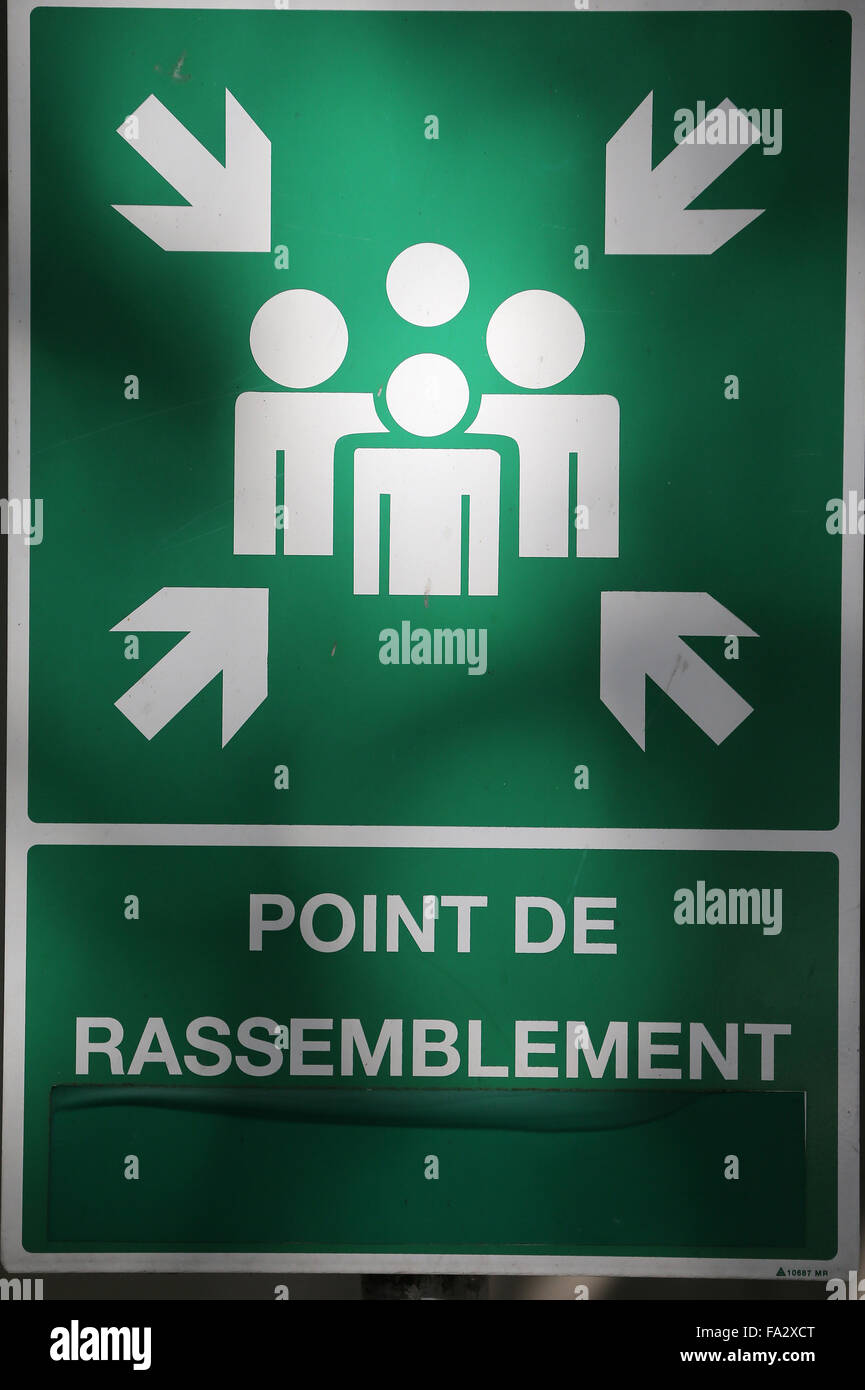 Meeting point sign Stock Photo - Alamy