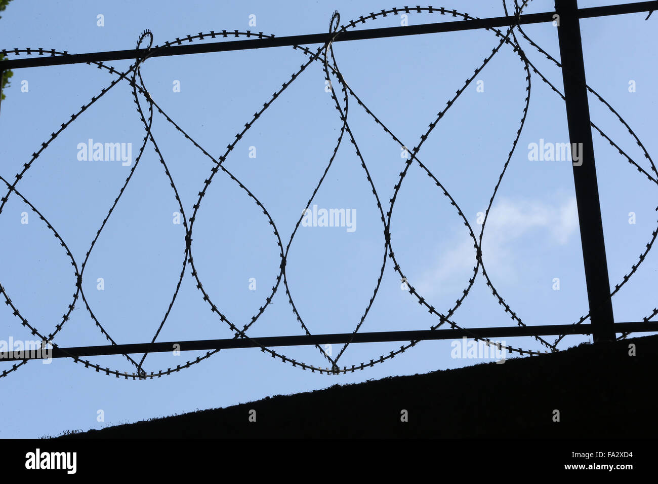 Barbed wire on wall hi-res stock photography and images - Alamy
