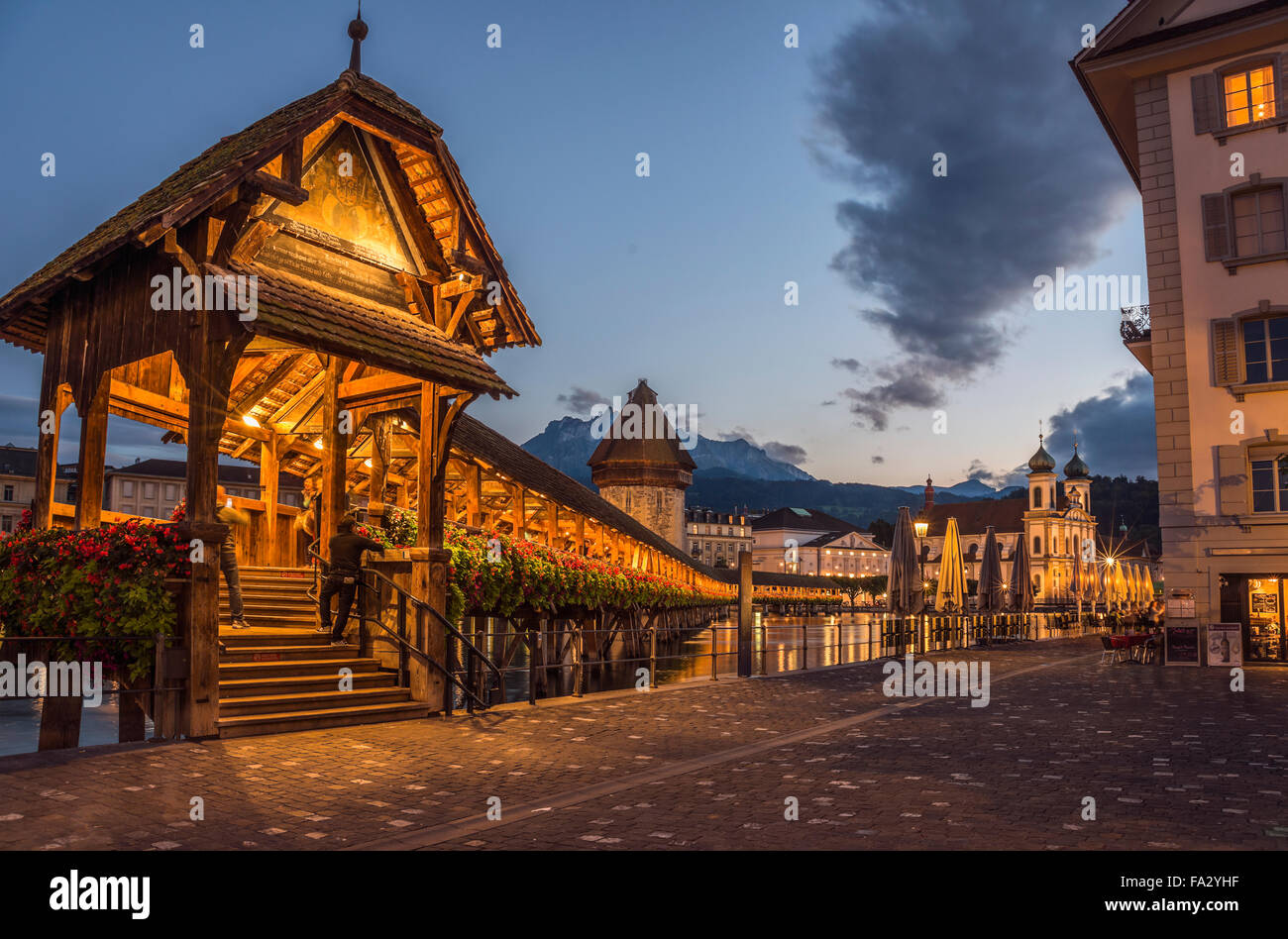 Historical chapel bridge lake lucerne hi-res stock photography and ...