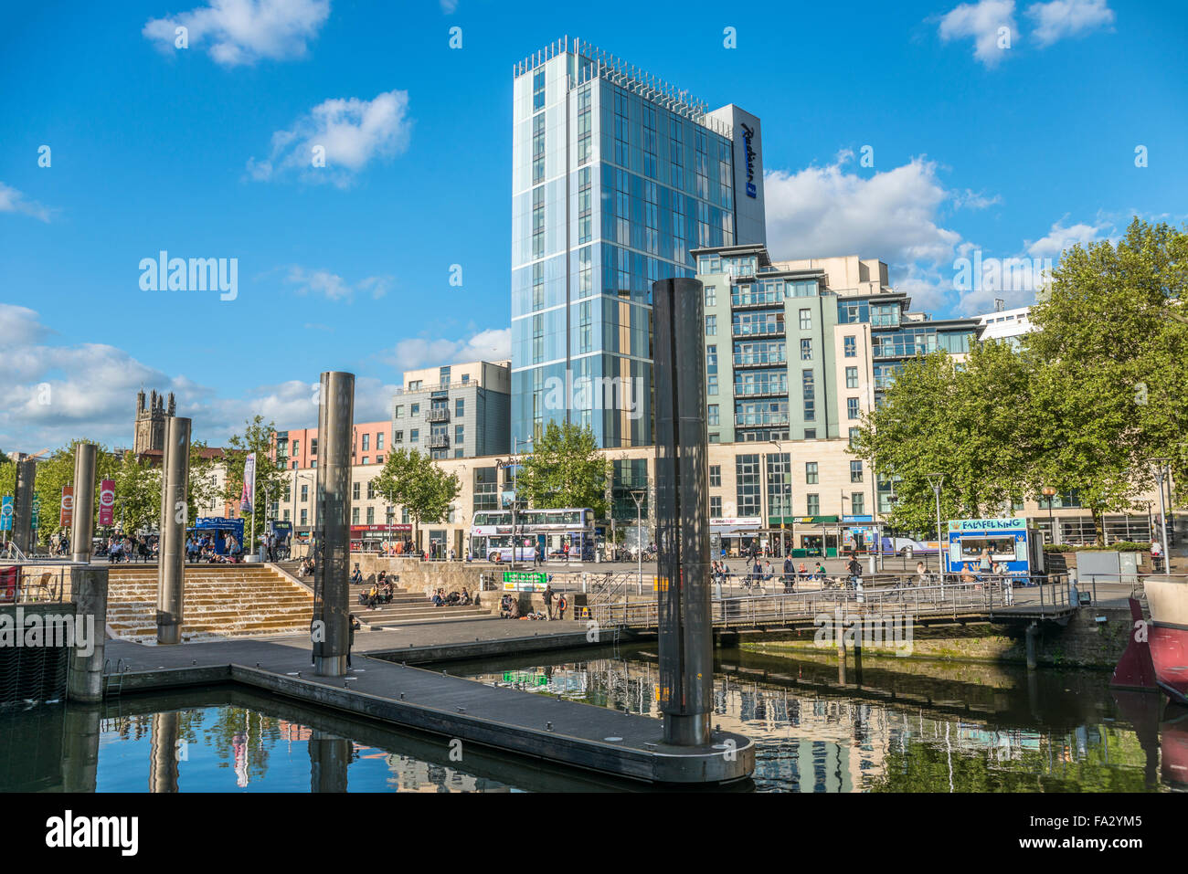 Centre Promenade in the Floating Harbour of Bristol, Somerset, England ...