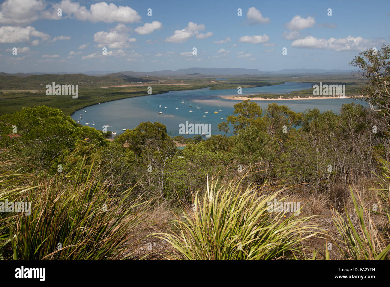 View of Endeavour River, Cooktown from Grassy Hill Stock Photo - Alamy