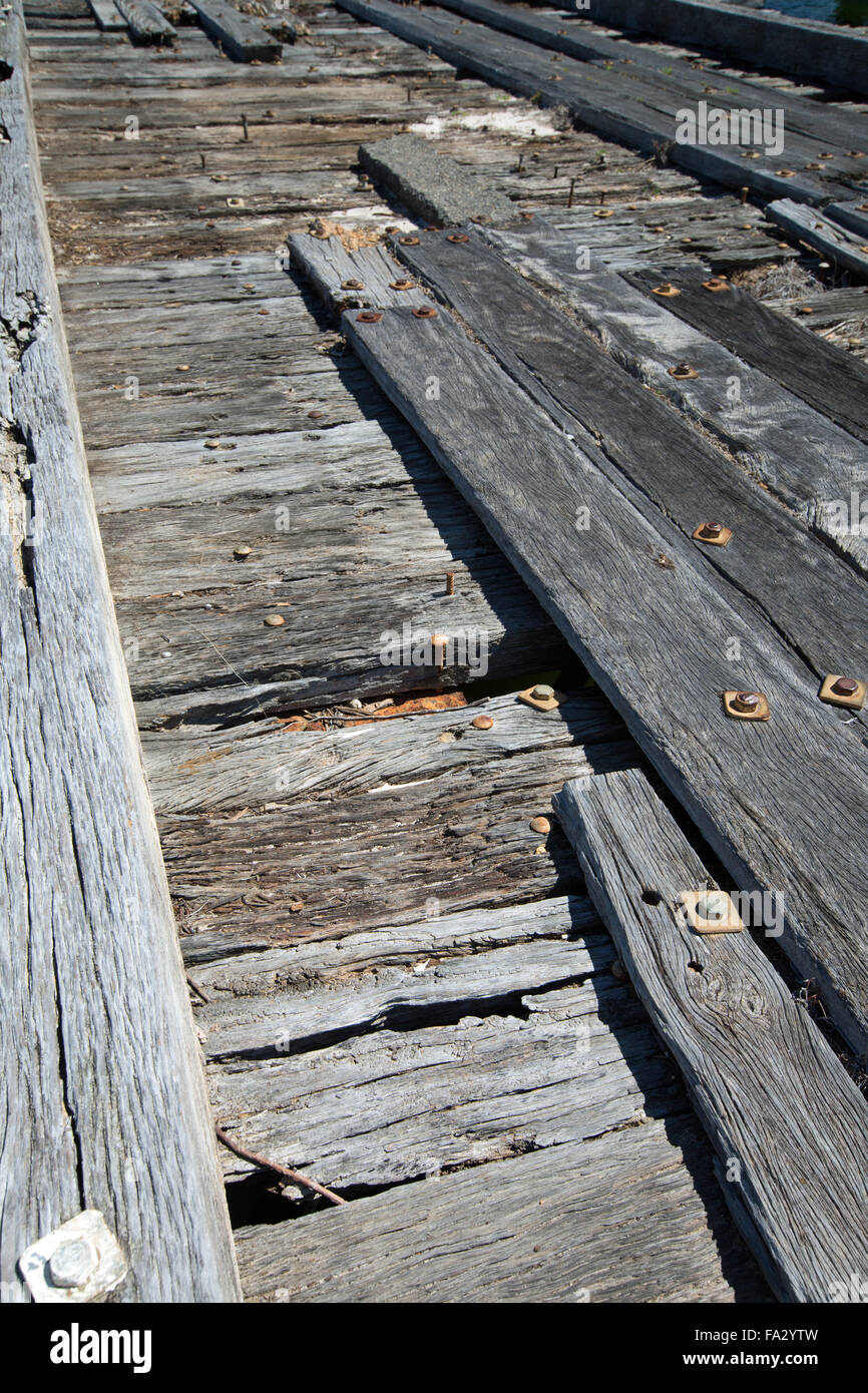 Timber deck bridge Stock Photo - Alamy