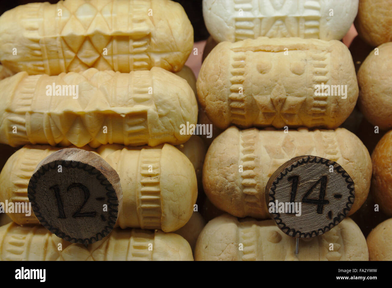 Traditional Polish smoked cheese Stock Photo - Alamy