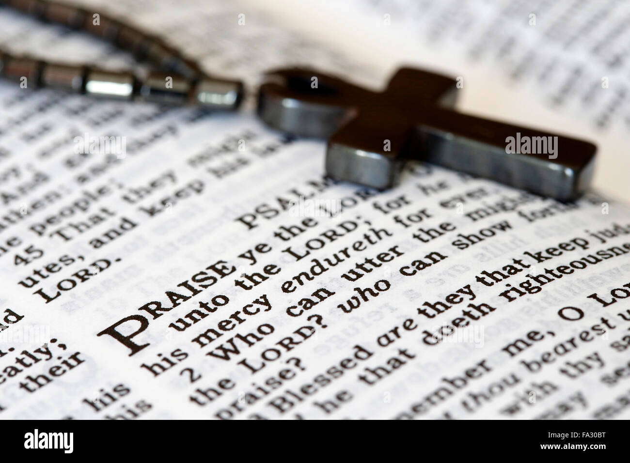 Holy Bible and Rosary. Psalm Stock Photo - Alamy