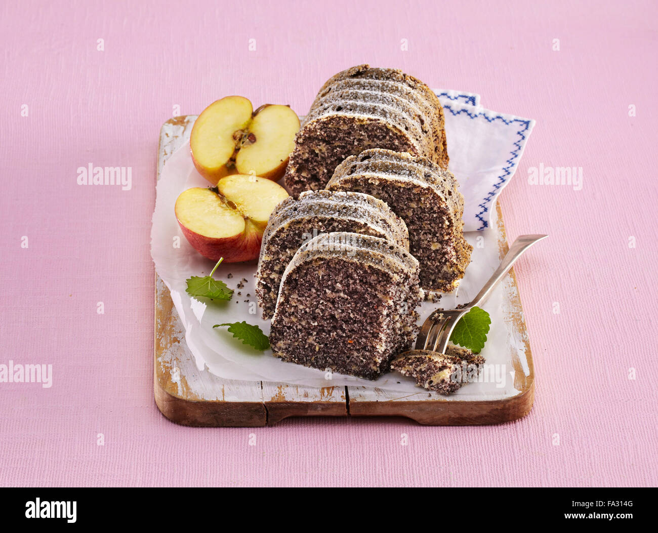 Poppy seed apple cake Stock Photo - Alamy