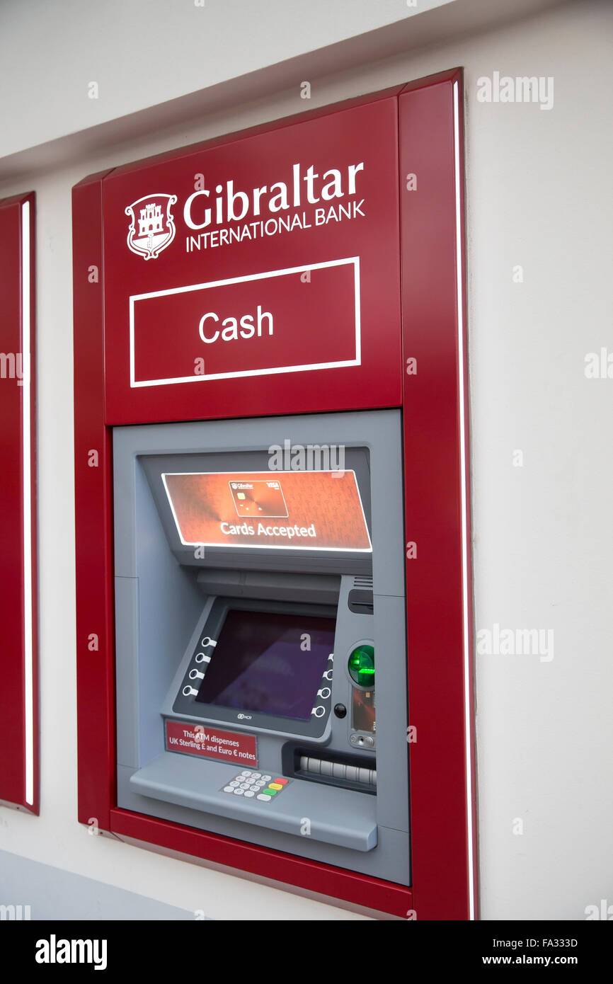 Gibraltar International Bank cash machine Stock Photo - Alamy