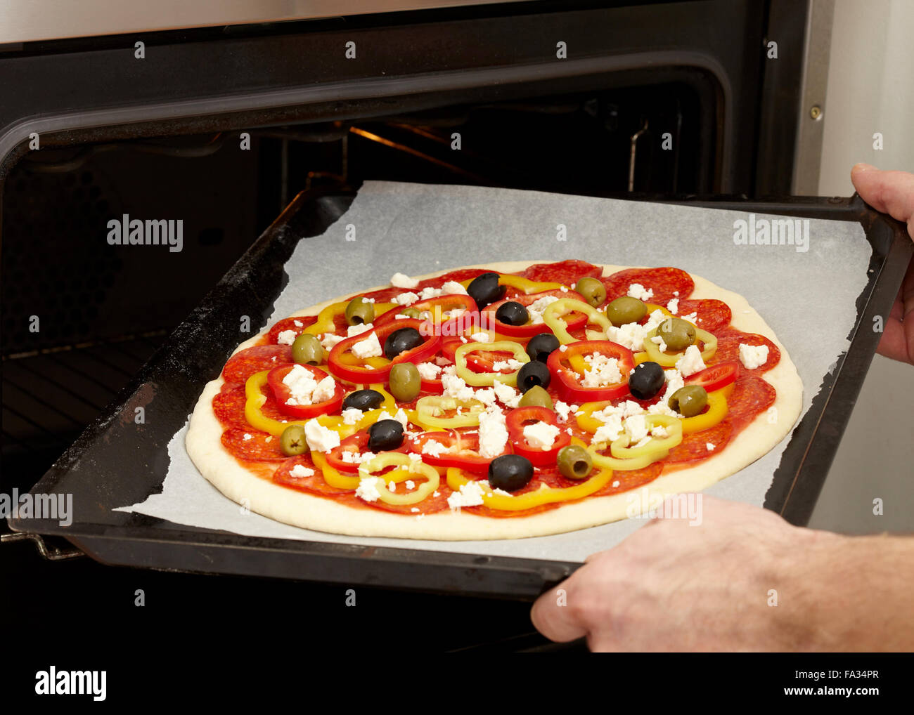 Potato pizza + steps Stock Photo - Alamy