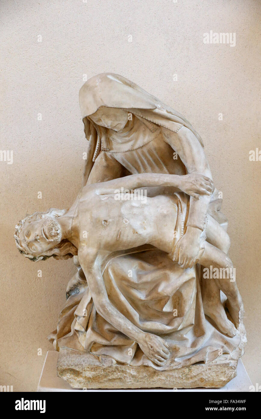 The Louvre Museum. Pieta. Burgundy, 15th century Stock Photo - Alamy