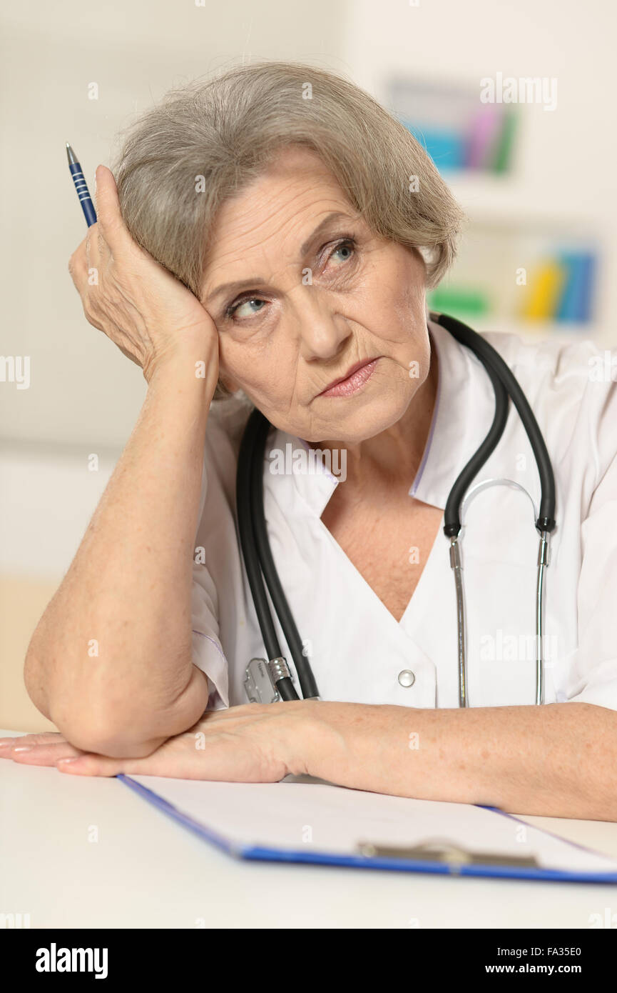 Elderly woman doctor Stock Photo - Alamy