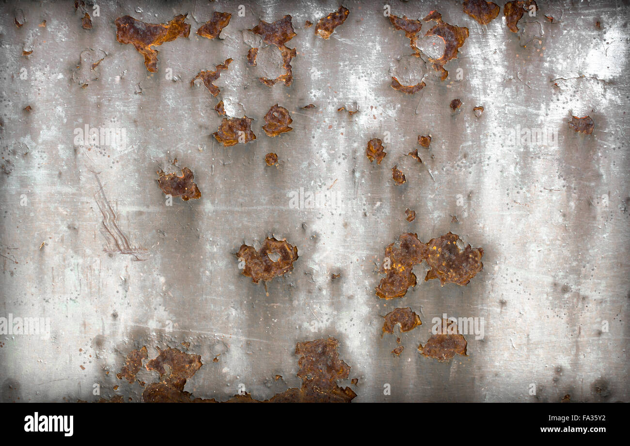 Metal panel with deep signs of rust, scratches and dirt Stock Photo - Alamy