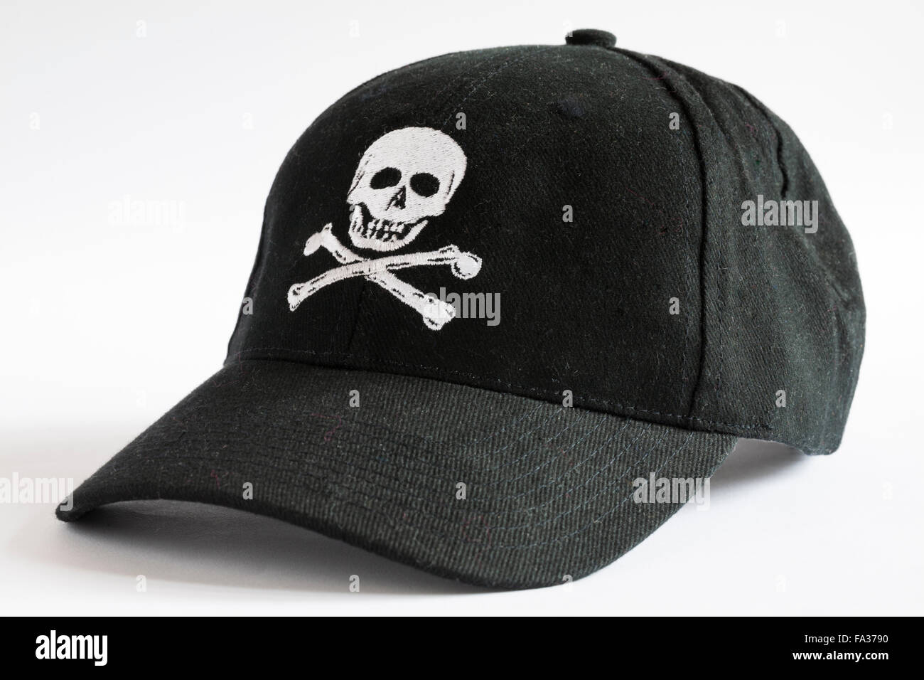 skull and crossbones black baseball cap isolated on white background ...