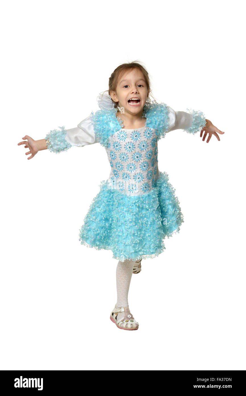 Happy little girl dancing Stock Photo - Alamy