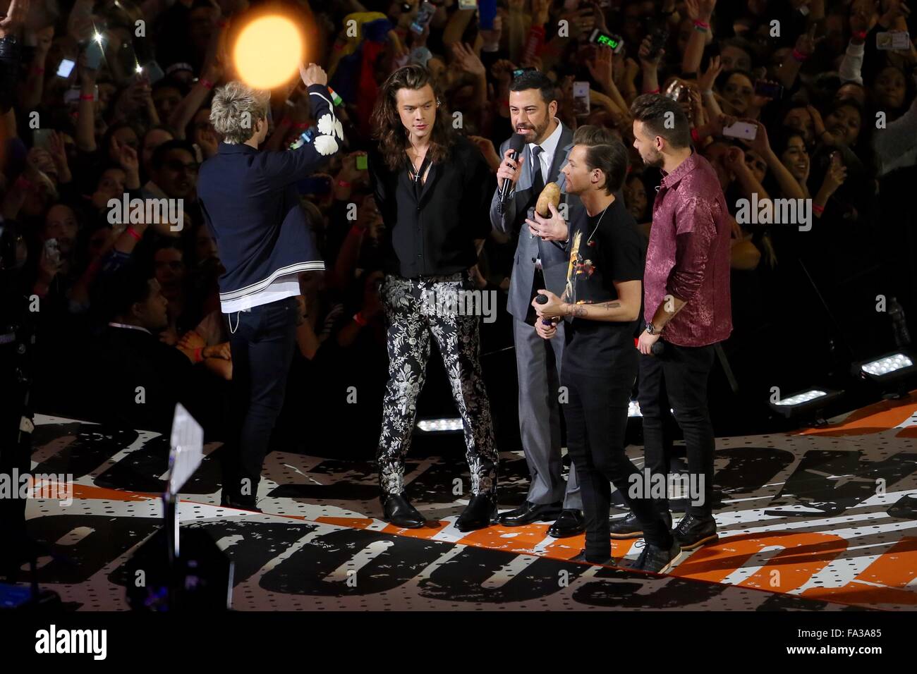 One Direction seen performing live Hollywood Boulevard for Jimmy Kimmel ...