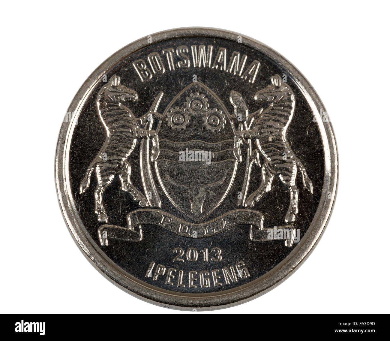 Detail of Botswana Pula thebe coin. Botswana Pula is the national ...