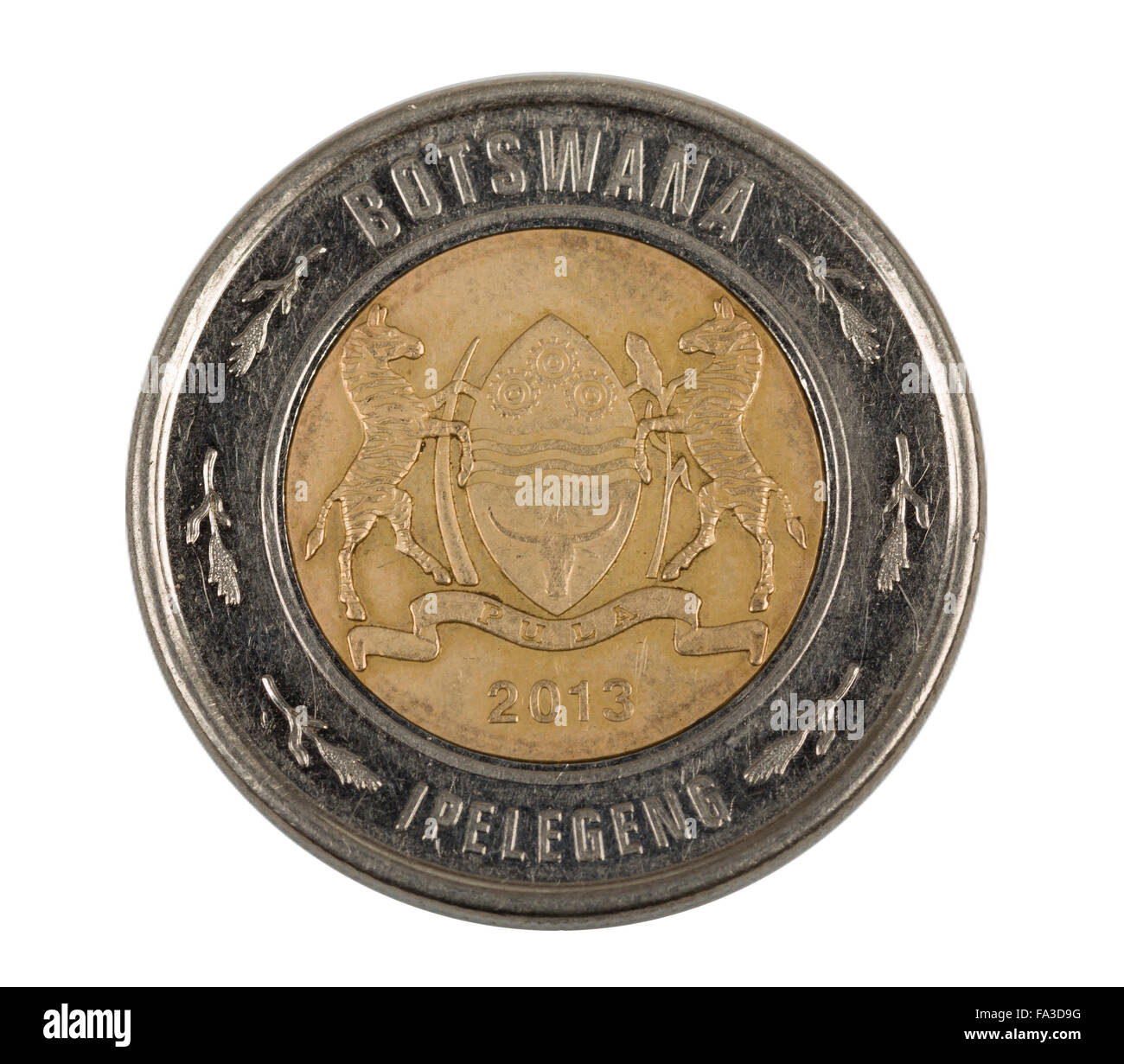Detail of Botswana Pula coin. Botswana Pula is the national currency of ...