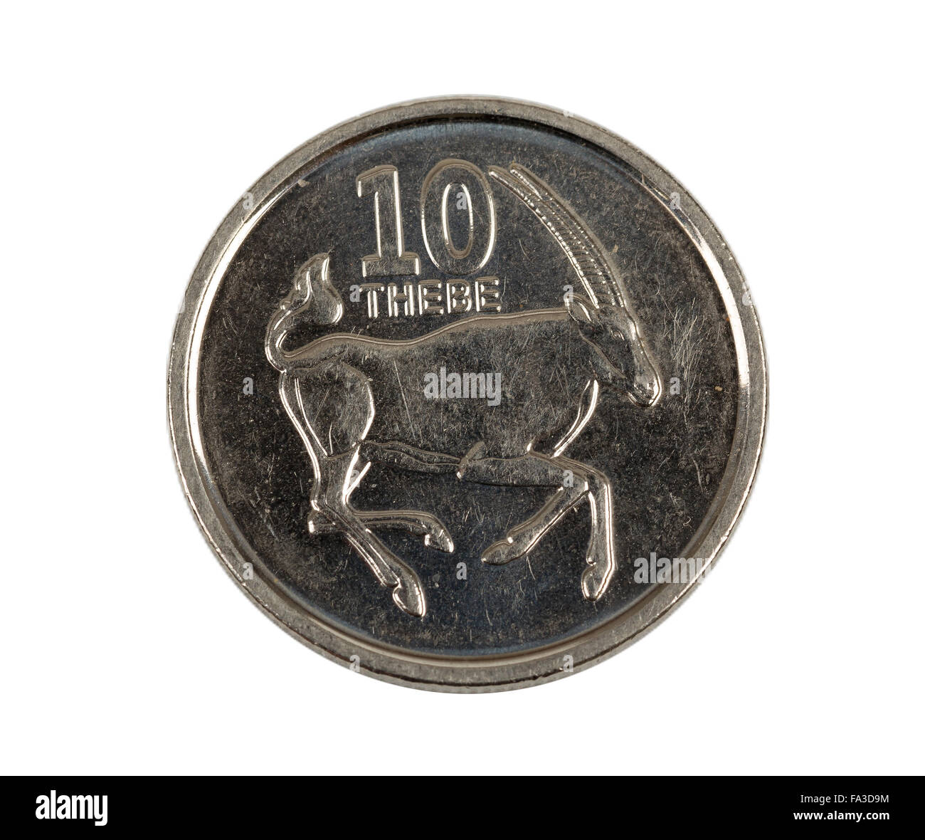 Detail of Botswana Pula thebe coin. Botswana Pula is the national ...