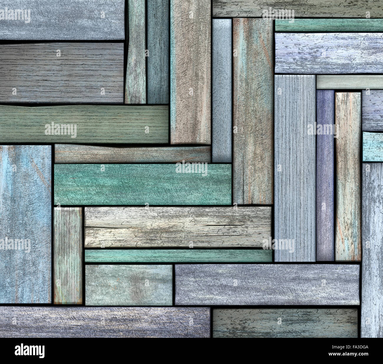 abstract 3d render blue green wood timber plank backdrop Stock Photo ...