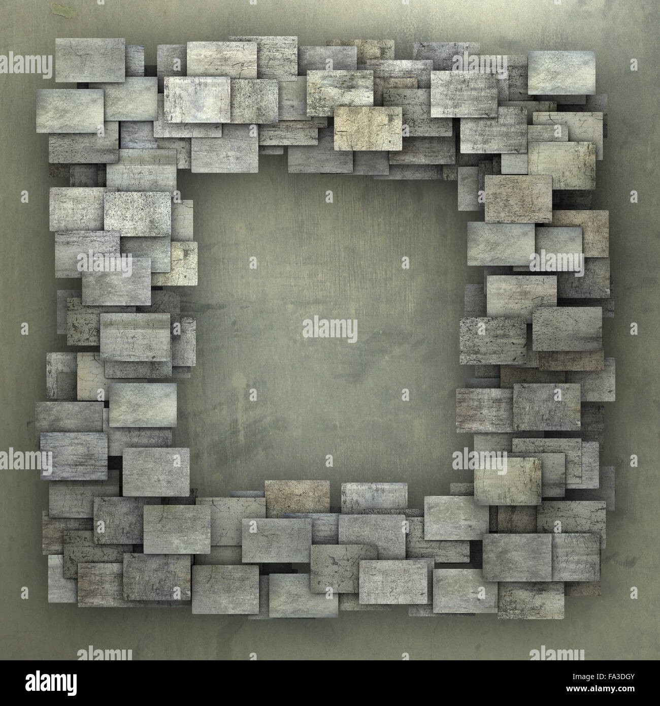3d gray square tile grunge pattern on green grungy wall Stock Photo - Alamy