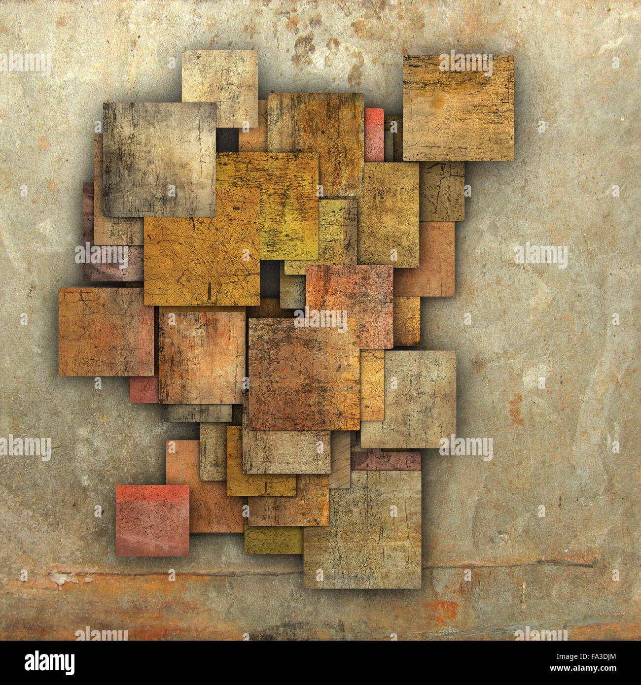 fragmented multiple color square tile grunge pattern backdrop Stock ...