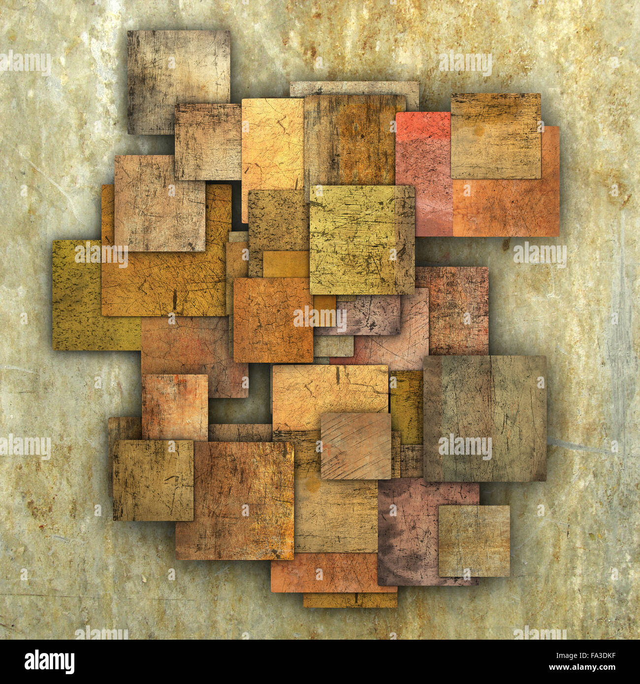 fragmented multiple color square tile grunge pattern backdrop Stock ...