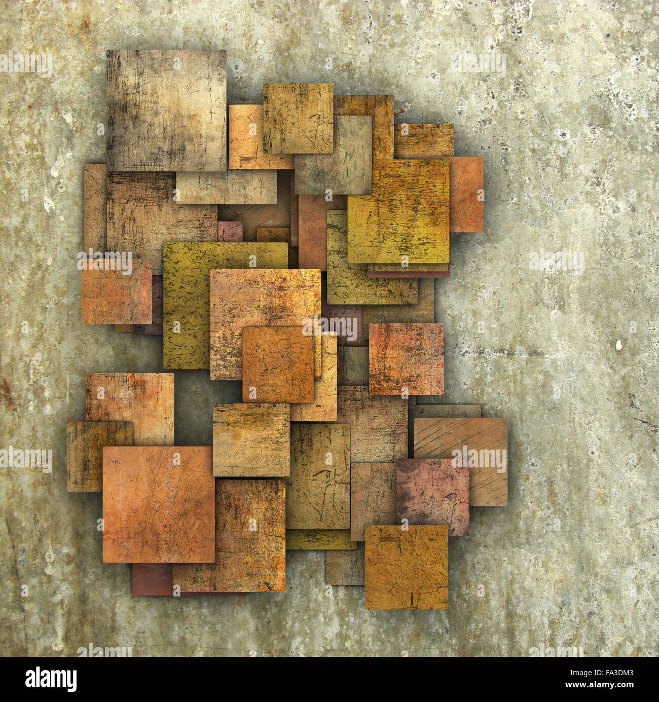 fragmented multiple color square tile grunge pattern backdrop Stock ...