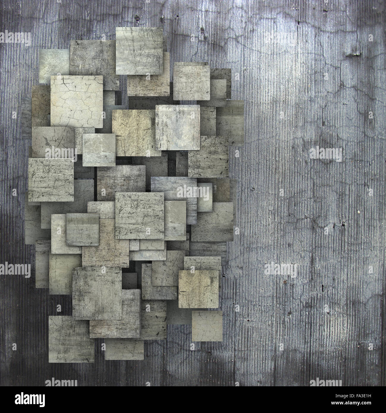 fragmented gray square tile grunge pattern backdrop Stock Photo - Alamy