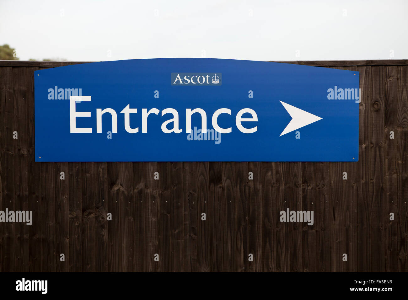 Ascot racecourse, Horse racing-Ascot entrance sign Stock Photo - Alamy