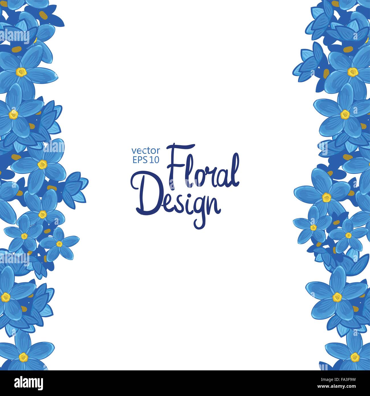 Vector border with forget-me-not flowers Stock Vector Image & Art - Alamy