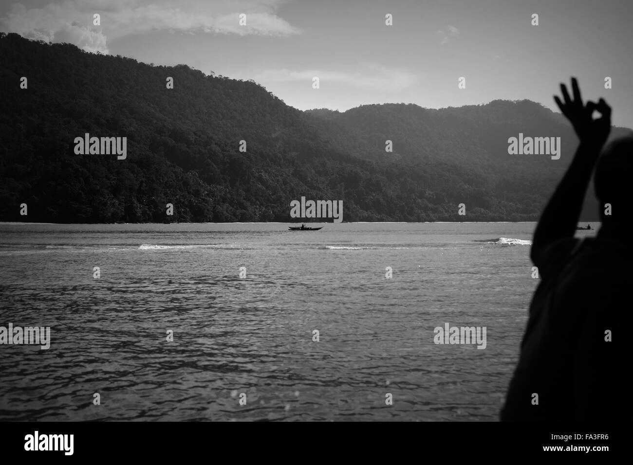 West Papua. 29th May, 2015. OPM commanders flank each other on the sea ...