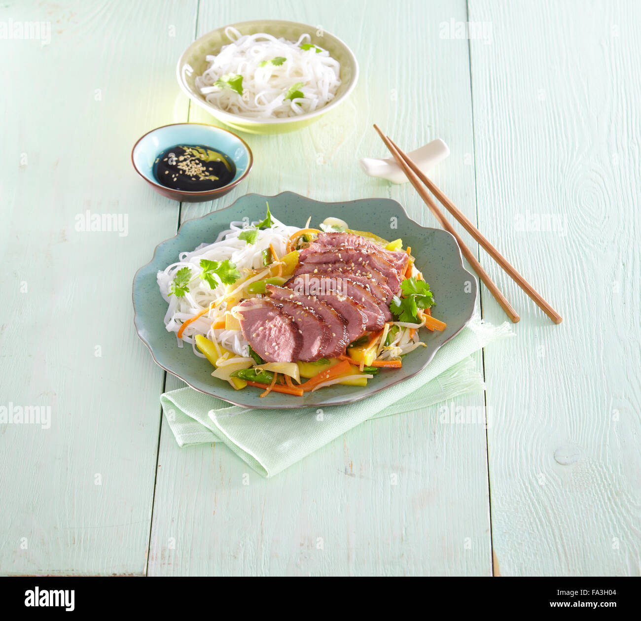 Asian duck + steps Stock Photo - Alamy