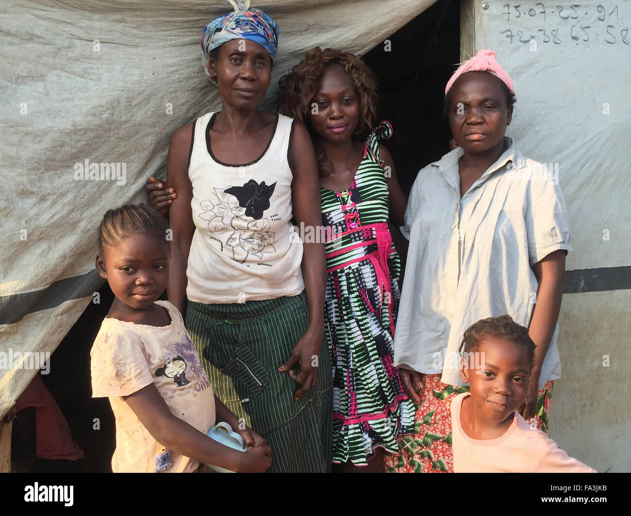 Internally displaced refugees at the Benz-Vi refugee camp, covering ...