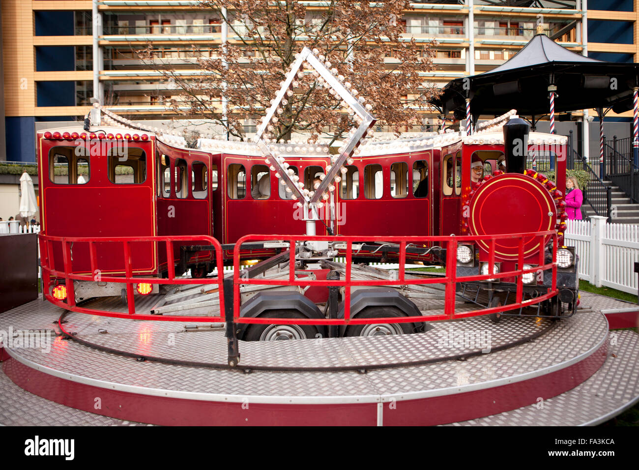 Ascot racecourse, Horse racing-fun fair, train riding for kids Stock ...