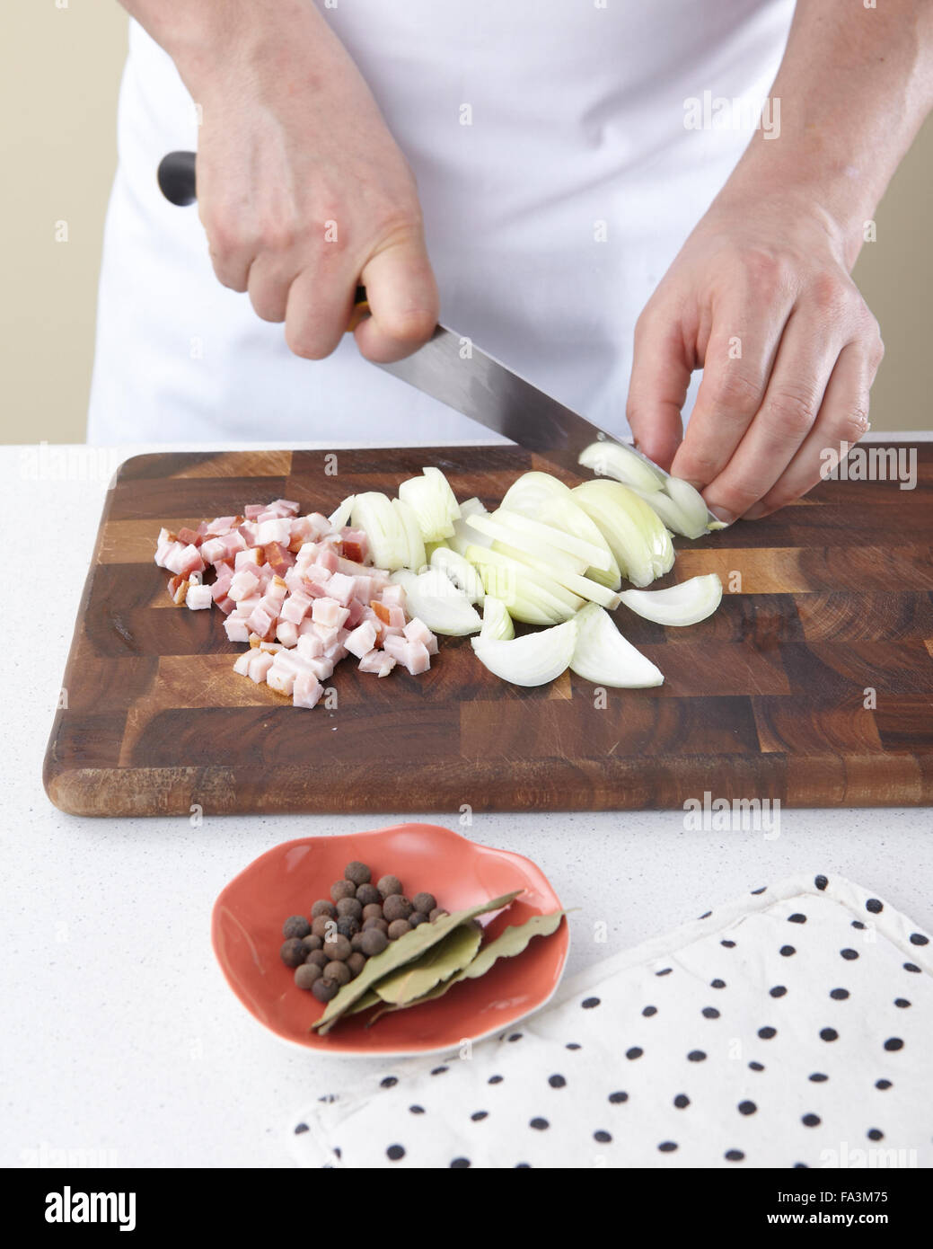 Stuffed spring chicken + steps Stock Photo - Alamy