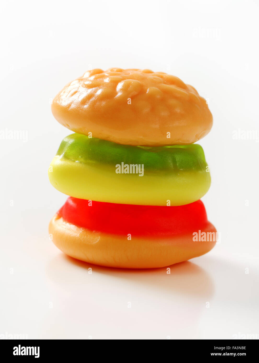 Studio shot of gummi hamburger candy Stock Photo - Alamy