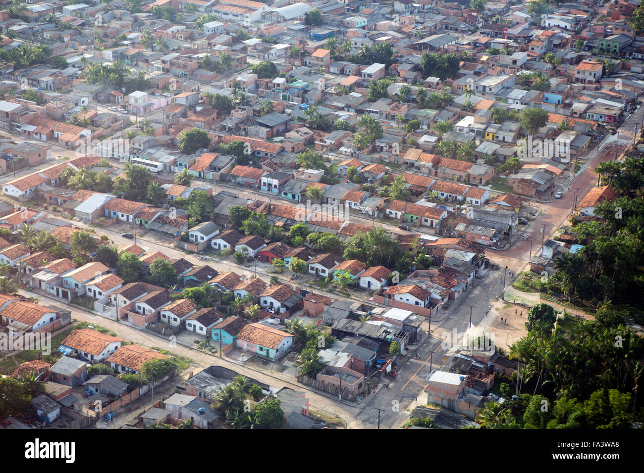 Aerial view of houses in Belem, Para, Brazilian Amazon, Brazil, South ...