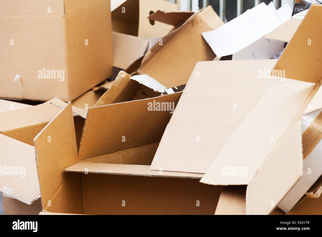 Discarded cardboard boxes in landfill Stock Photo - Alamy