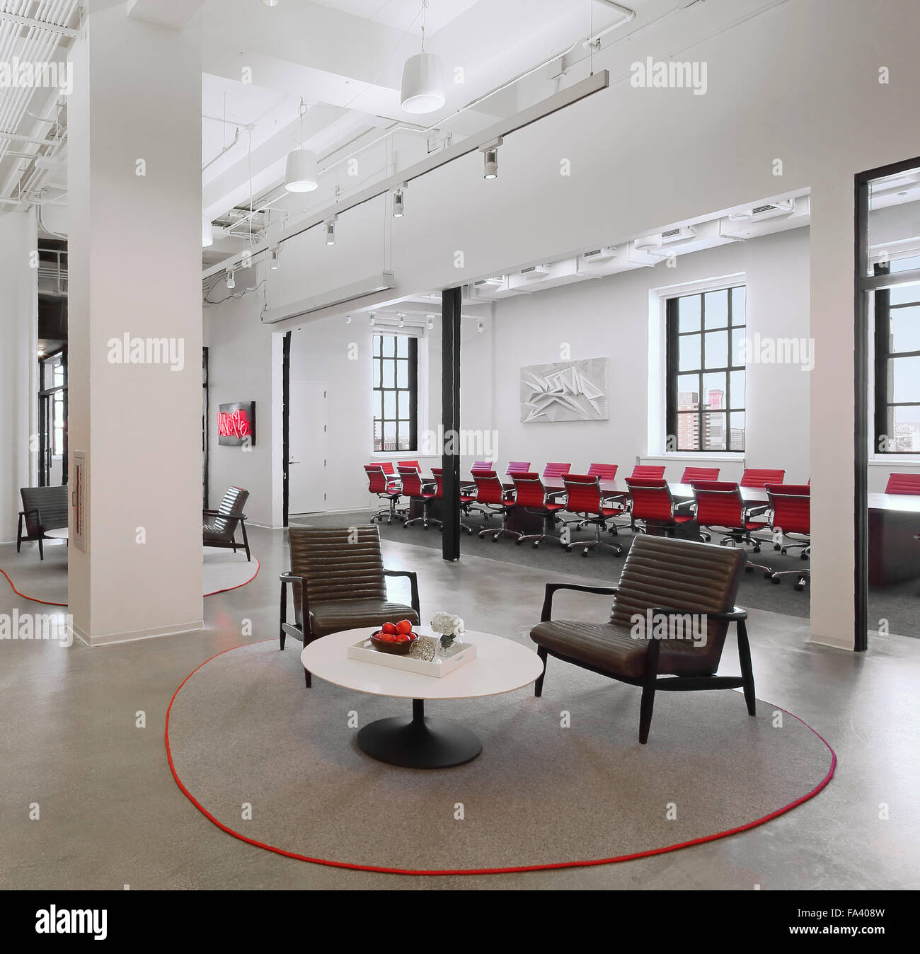 Main reception and gathering area with view of conference room with ...