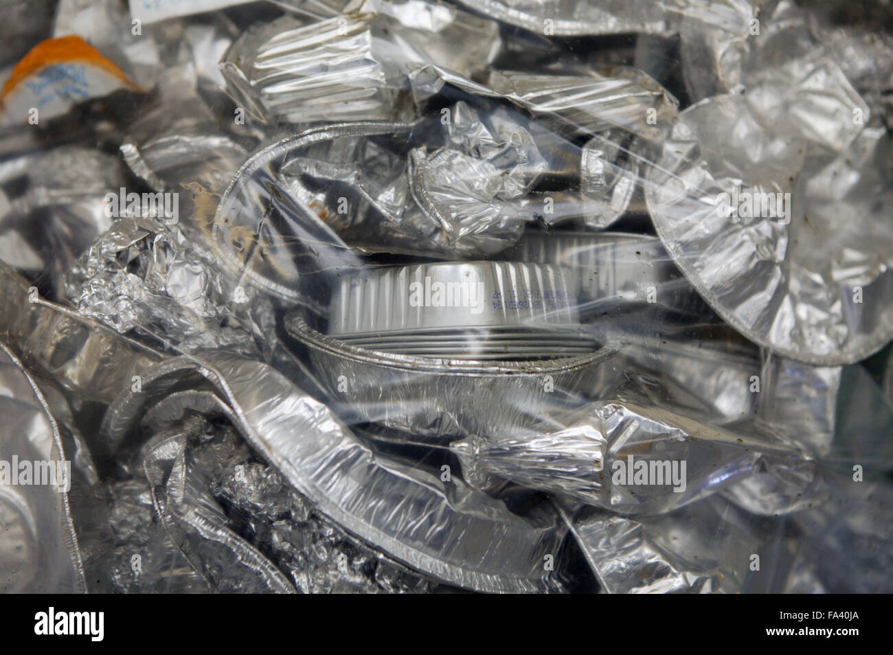 Bales of foil trays ready to be recycled Stock Photo - Alamy