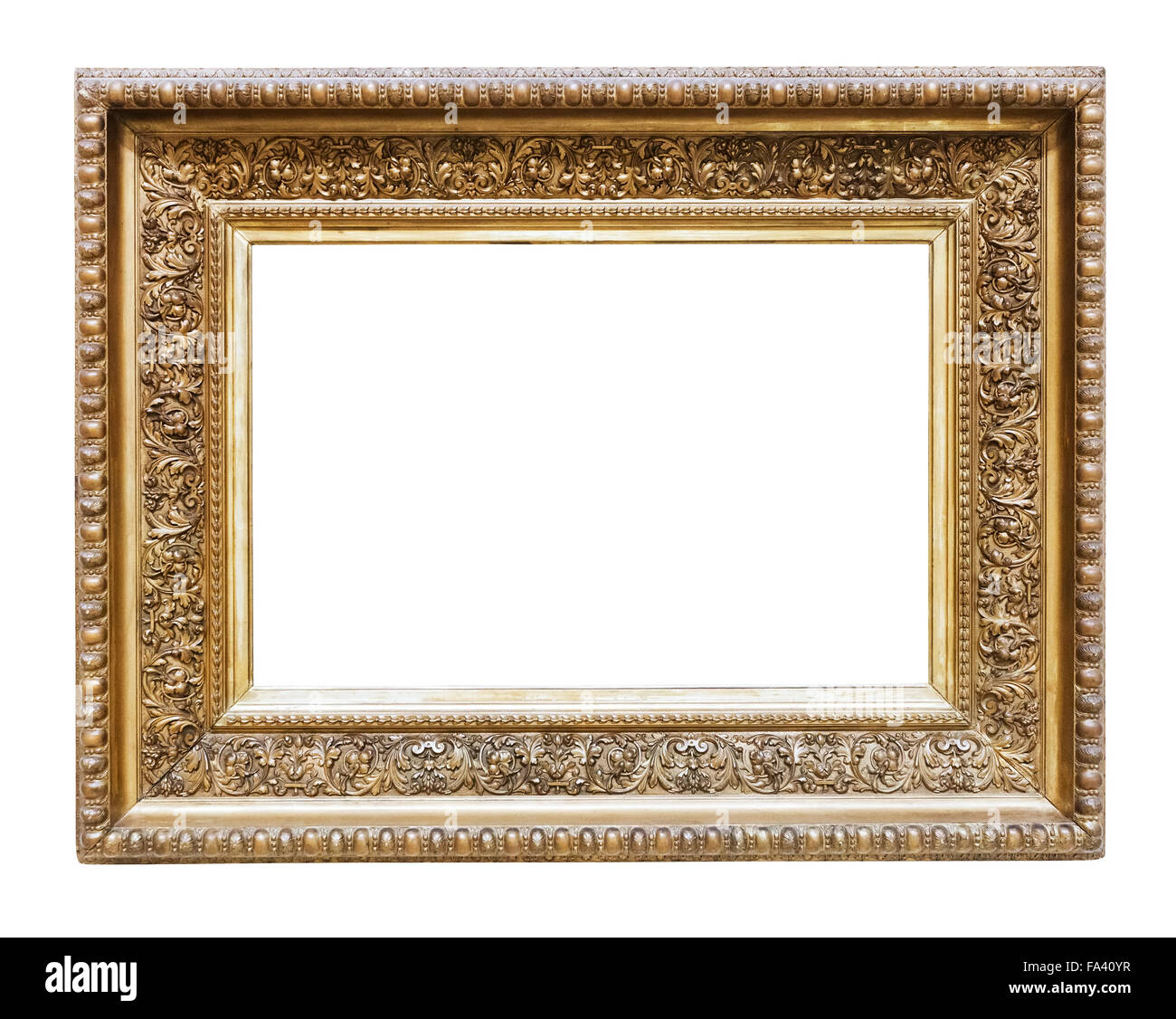 gold picture frame. Isolated over white background, for photo or ...