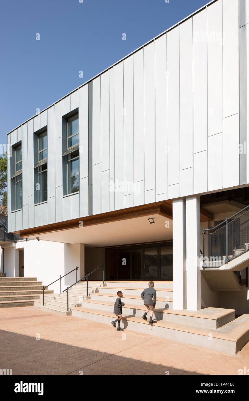 Exterior of the Rheinzink cladded main administration building. St ...