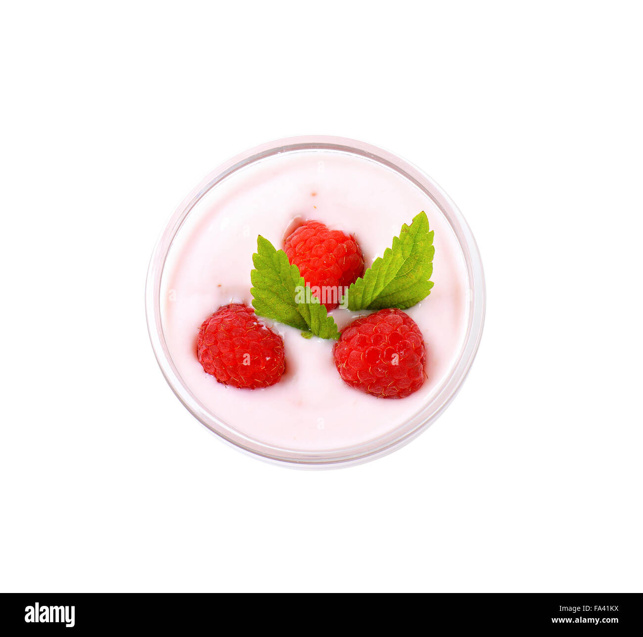 Light raspberry yogurt with fresh raspberries Stock Photo - Alamy