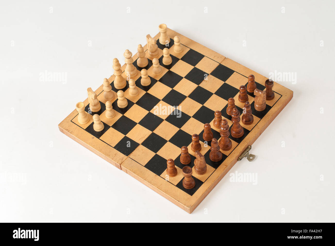 the chess game board is photographed on a white base Stock Photo - Alamy