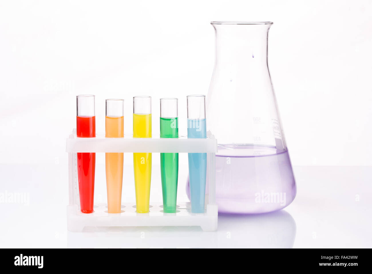 Multicolored liquid chemical tubes Stock Photo - Alamy