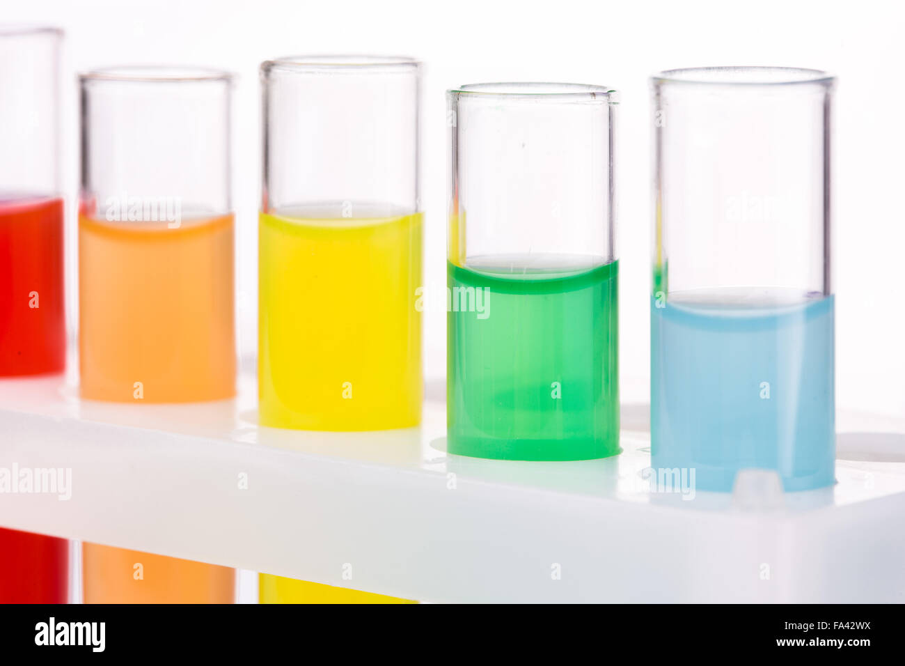 Multicolored liquid chemical tubes Stock Photo - Alamy