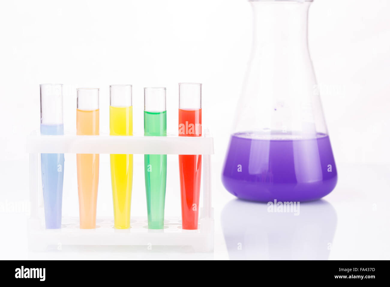 Multicolored liquid chemical tubes Stock Photo - Alamy
