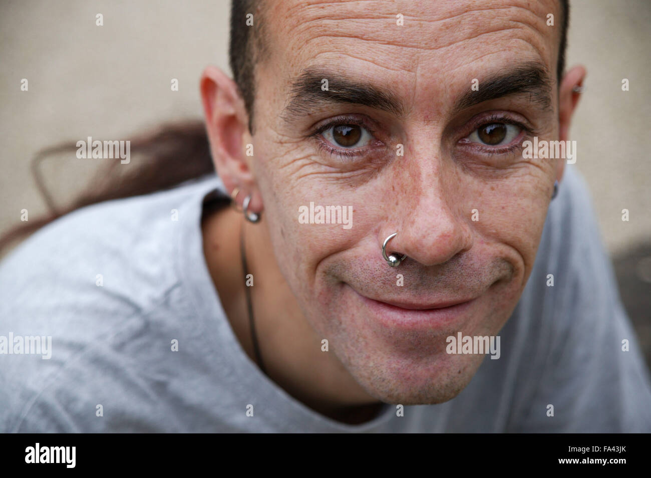 Portrait of man smiling Stock Photo - Alamy